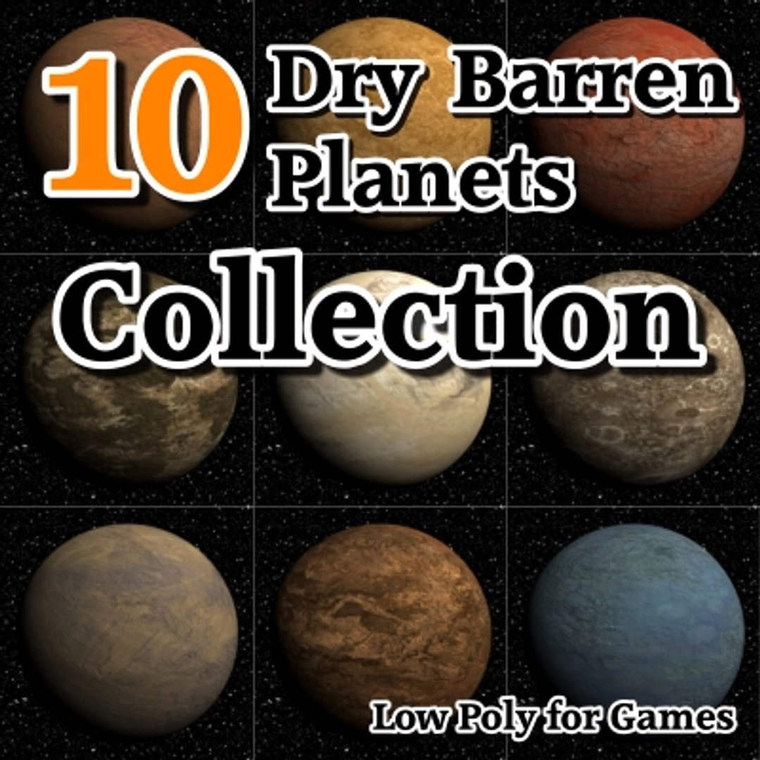 10 Dry Barren Planets 3d Model