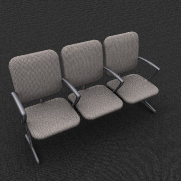 3d triple office chair model