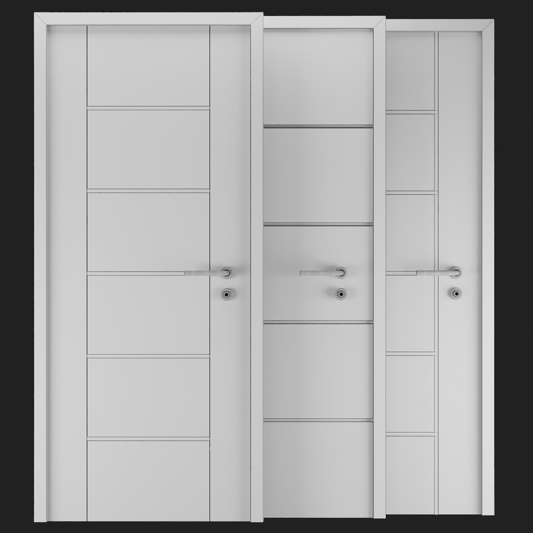 Modern Door Set 012015corona 3D - TurboSquid 1957998