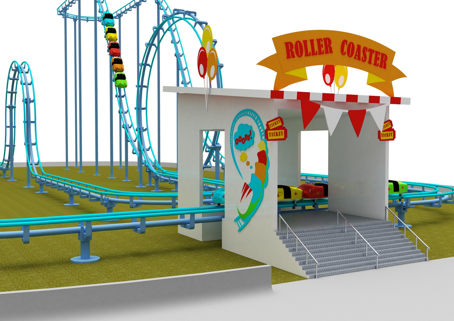 3D Roller Coaster Model - TurboSquid 1657797