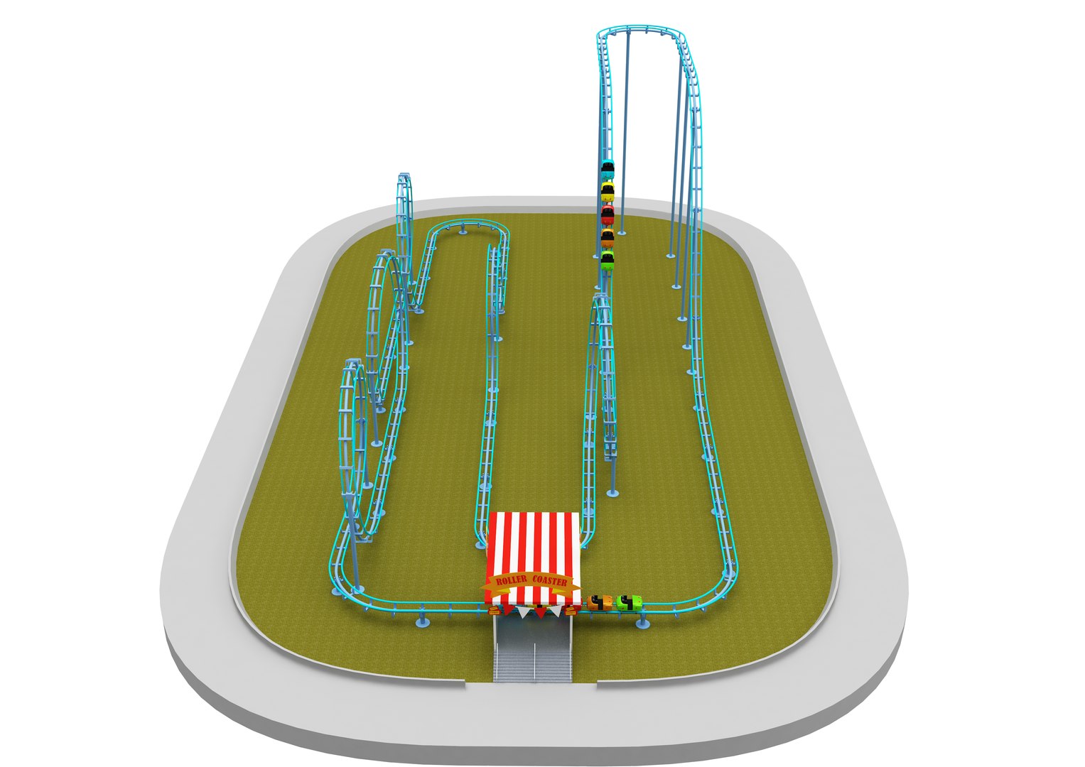 3D Roller Coaster Model - TurboSquid 1657797