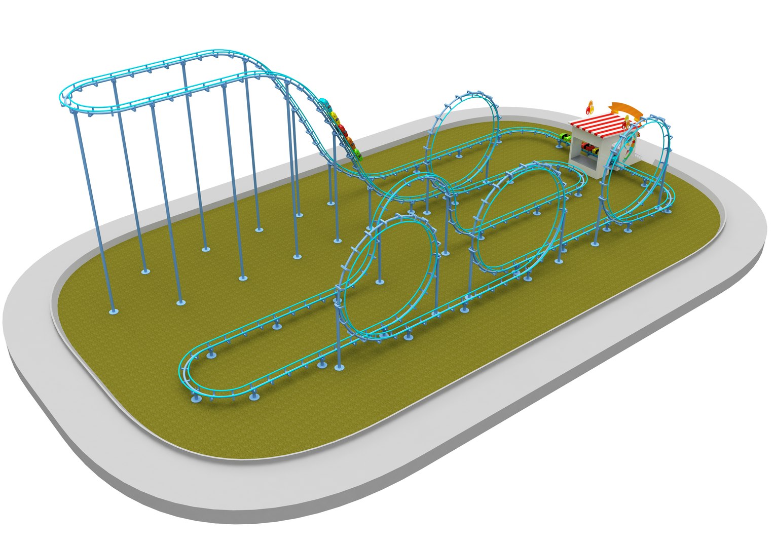 3D Roller Coaster Model - TurboSquid 1657797