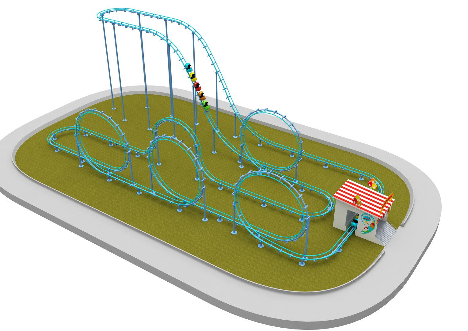 3D Roller Coaster Model - TurboSquid 1657797
