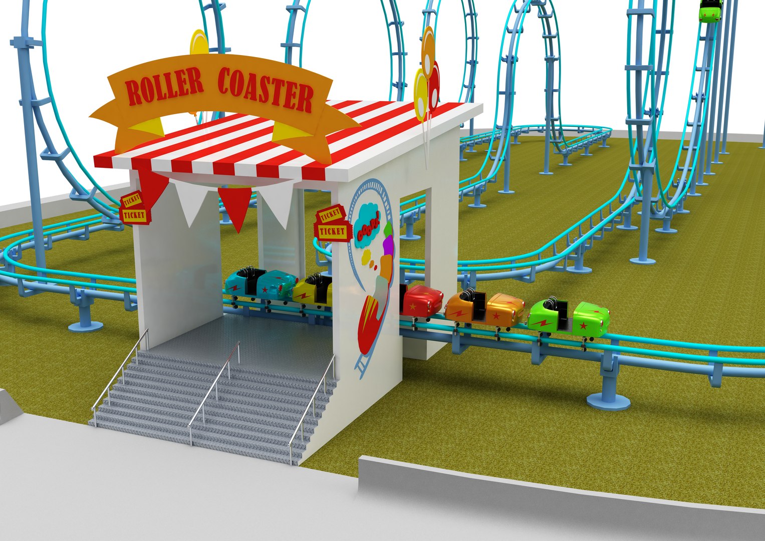 3D Roller Coaster Model - TurboSquid 1657797