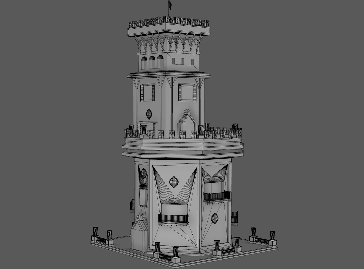 Fantasy Medieval Tower Wood Stone V2 3D - TurboSquid 1900415