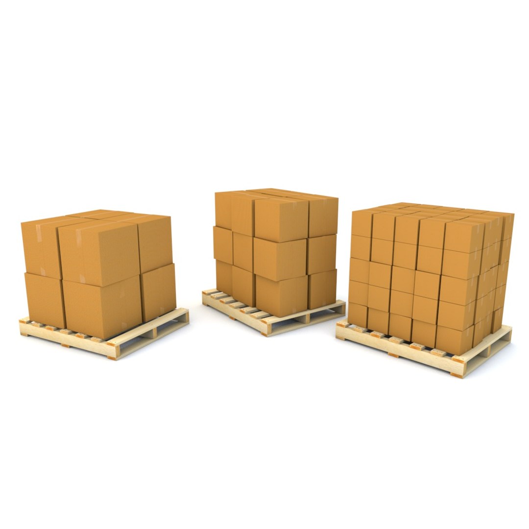 Shipping Palettes Boxes Obj