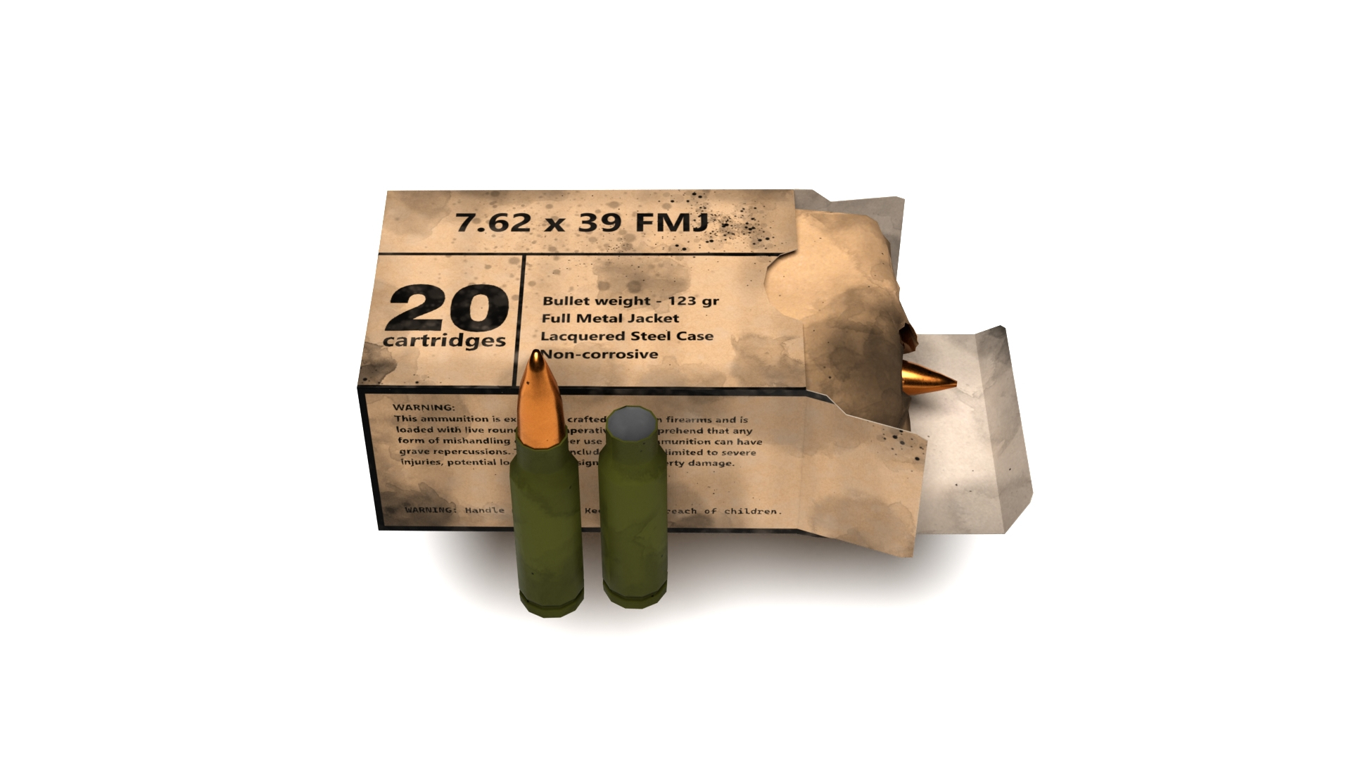 Ammunition Box 7 62x39 FMJ For AK SKS RPD 3D Model - TurboSquid 2153665
