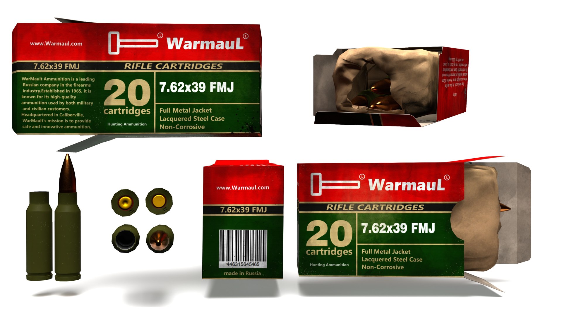 Ammunition Box 7 62x39 FMJ For AK SKS RPD 3D Model - TurboSquid 2153665