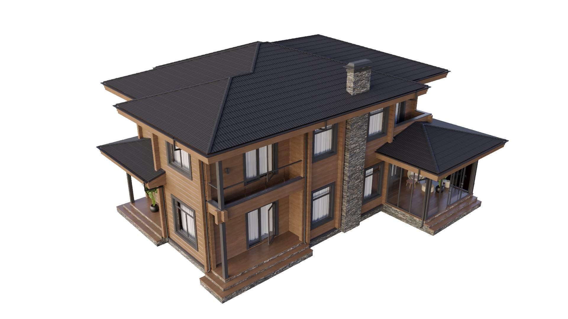 Wooden Cottage House 1 3D Model - TurboSquid 2055519