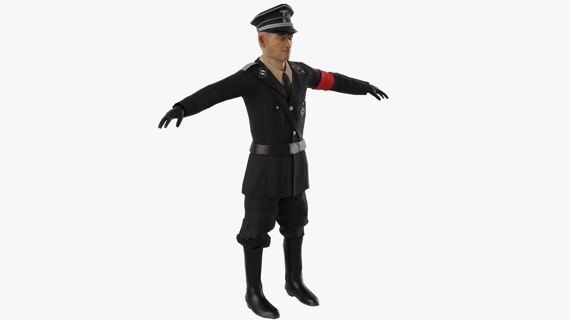 3D WW2 German SS Officer Soldier - TurboSquid 2042436