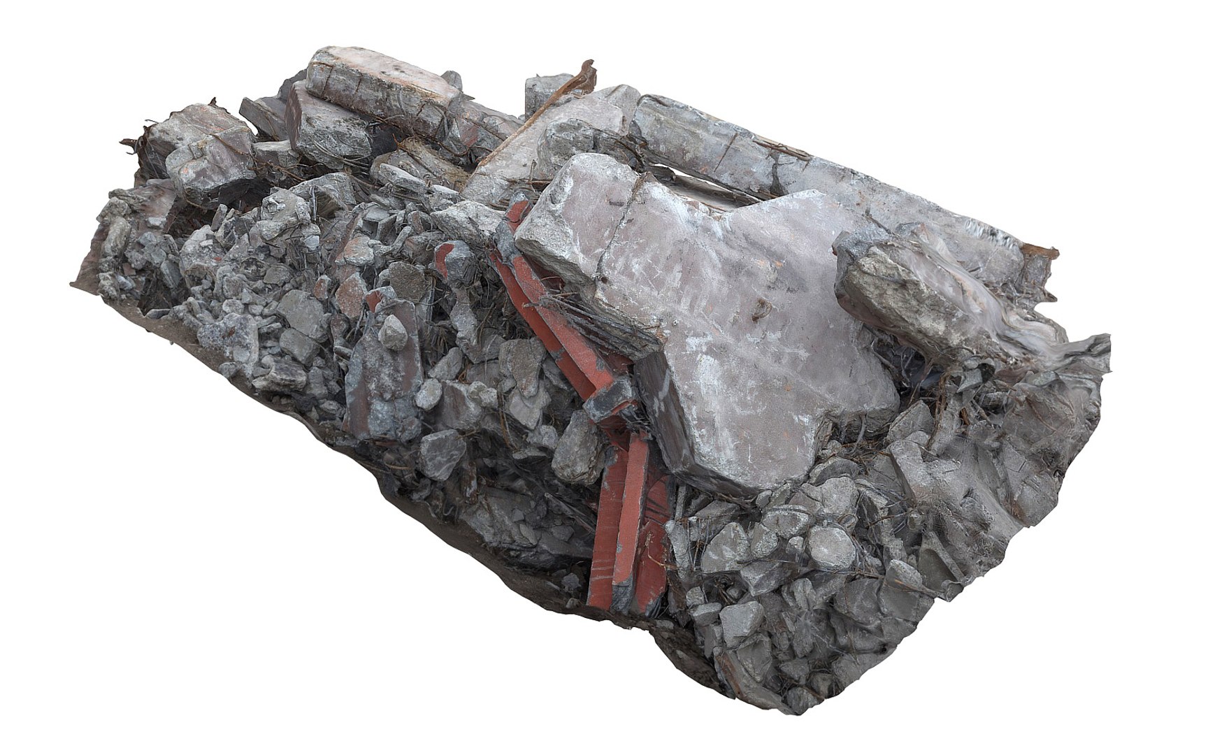 3D High-Resolution Rubble Pack – 3D Scanned Debris Models Model ...