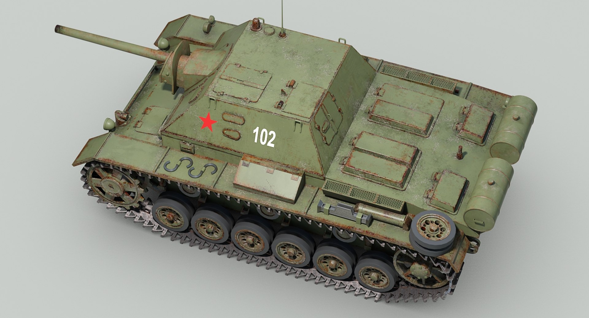 3D Model Ww2 Soviet Su 76i - TurboSquid 1247119