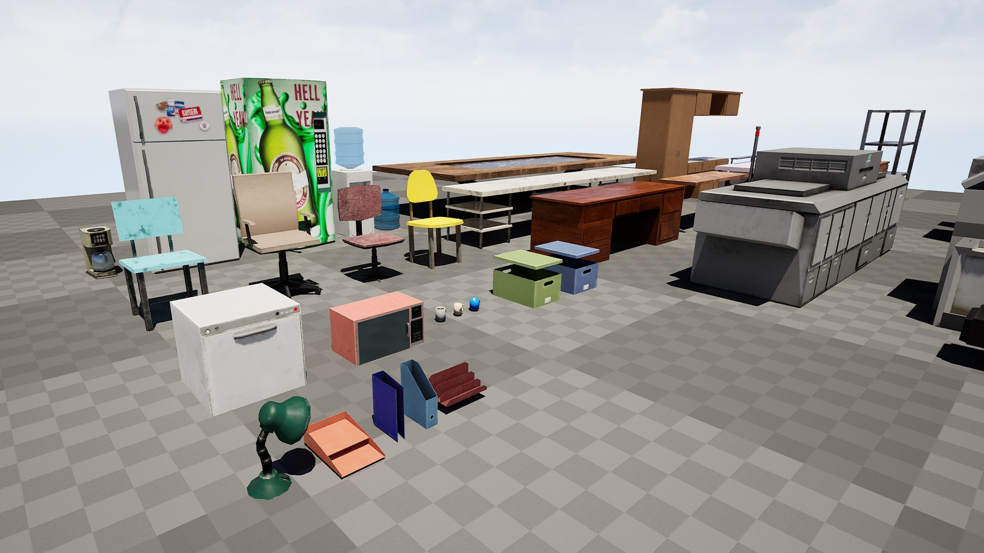 3D Model Office Props Collection - Game Ready - Low Poly - TurboSquid 2295943