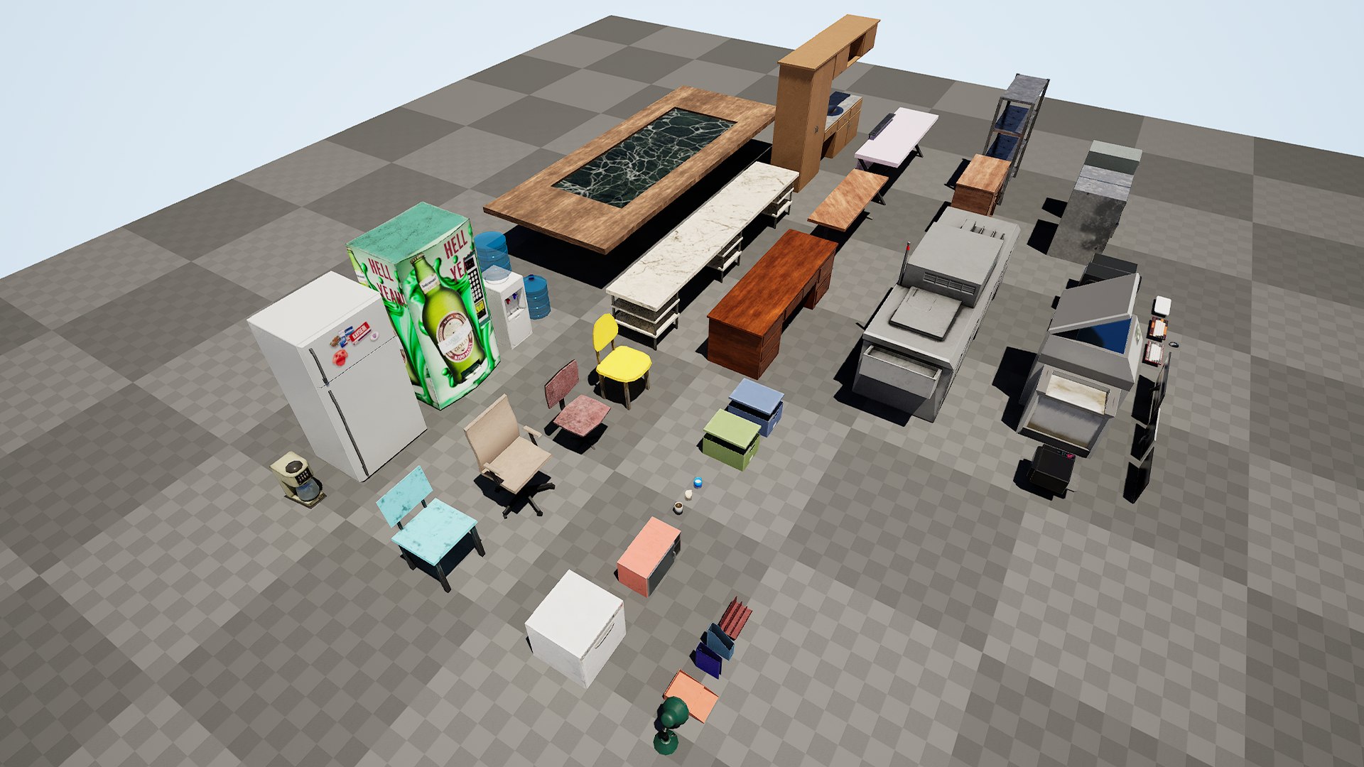 3D Model Office Props Collection - Game Ready - Low Poly - TurboSquid ...