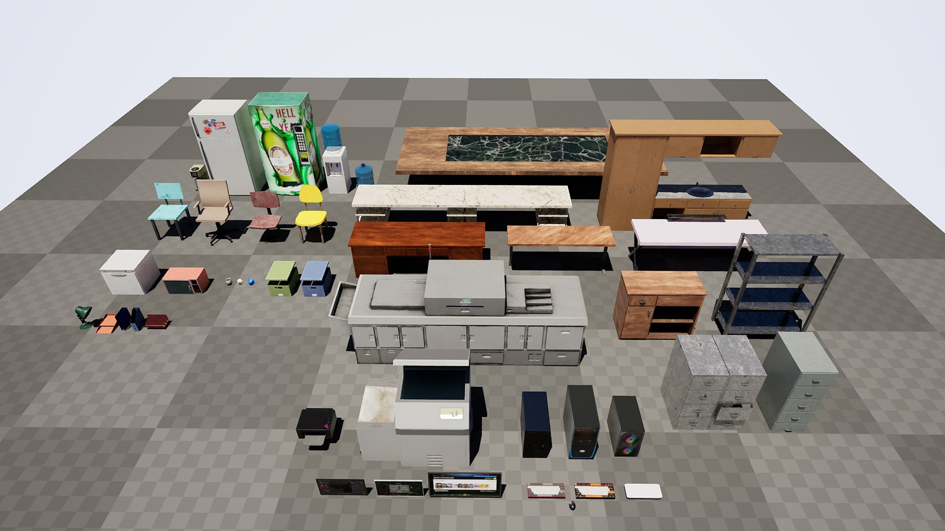 3D Model Office Props Collection - Game Ready - Low Poly - TurboSquid ...