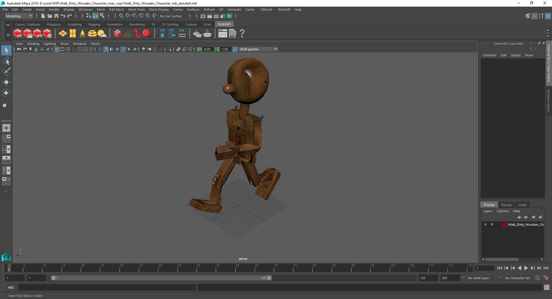 Walk Dirty Wooden Character 3D Model - TurboSquid 2006028