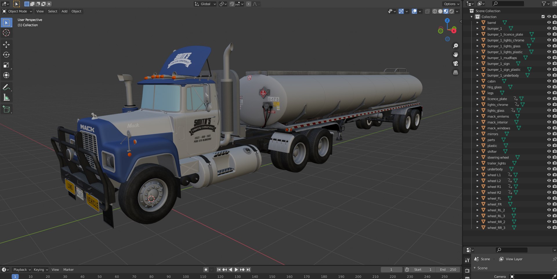 Mack R 1985 tanker 3D model - TurboSquid 2090609