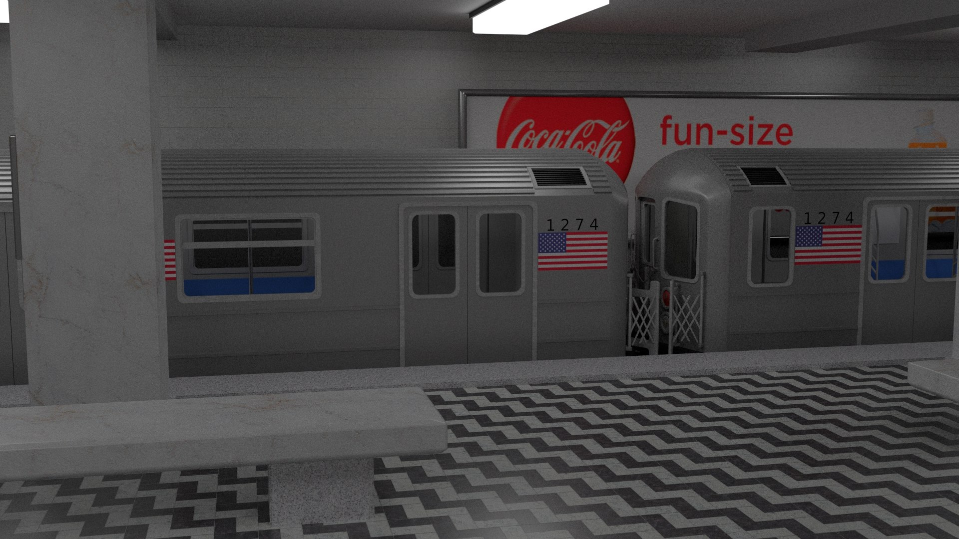 Subway Station Train Included 3d Obj