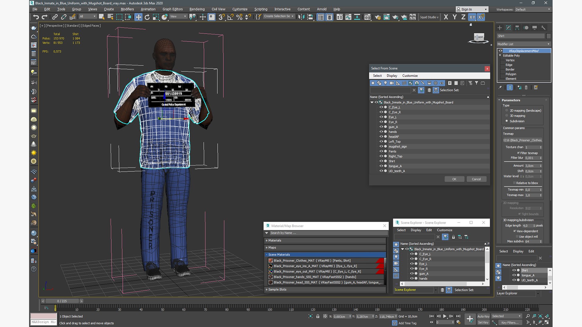 Black Inmate In Blue Uniform With Mugshot Board 3D Model - TurboSquid ...