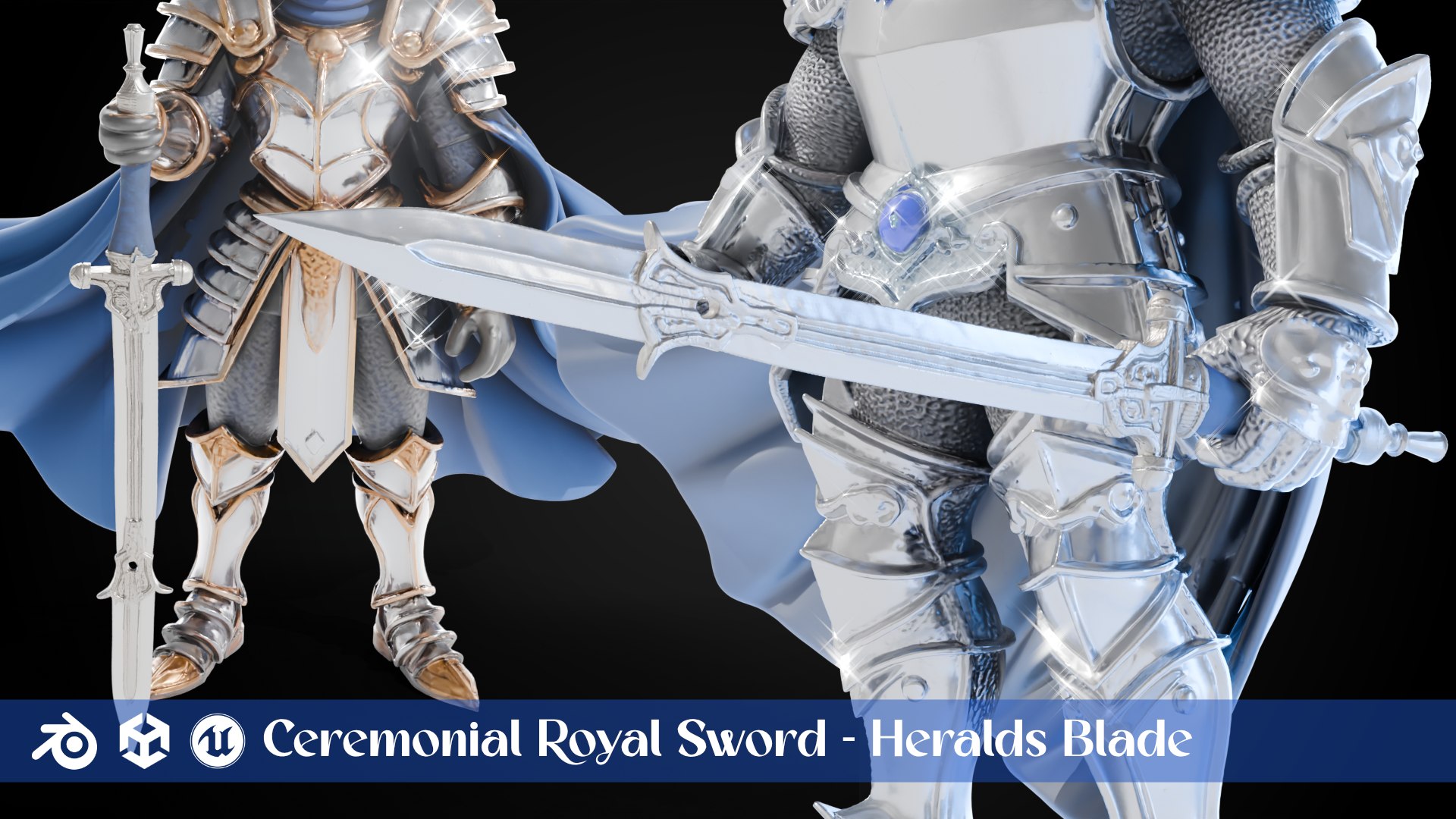 Stylized Knight Sword - Ceremonial Royal Sword - Heralds Blade Model ...