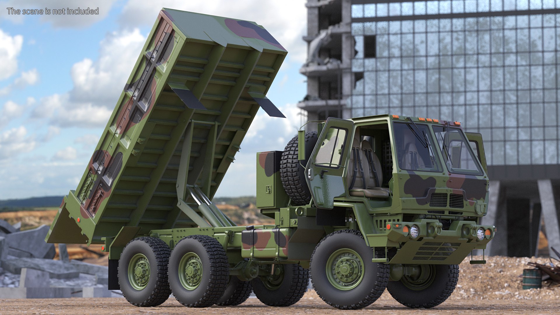 Oshkosh FMTV 10 Ton Dump Truck Camo Rigged 3D - TurboSquid 1716560