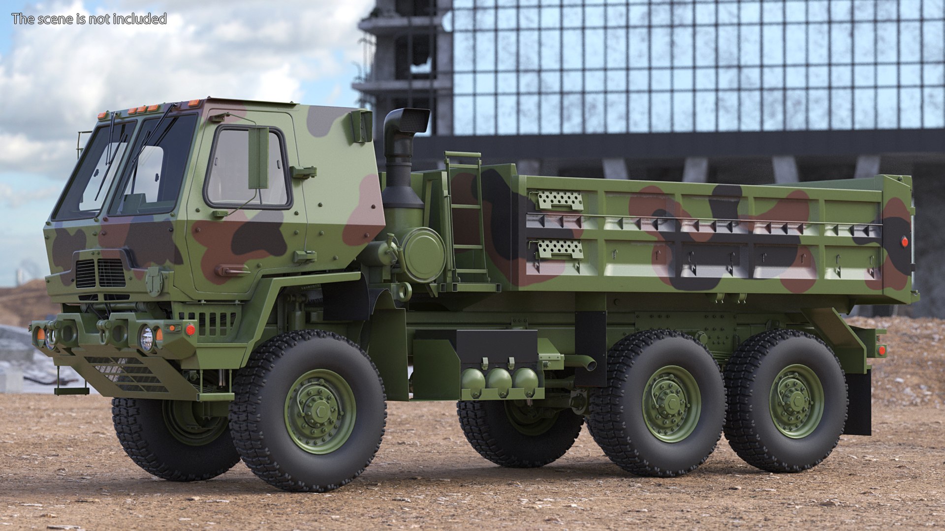 Oshkosh FMTV 10 Ton Dump Truck Camo Rigged 3D - TurboSquid 1716560