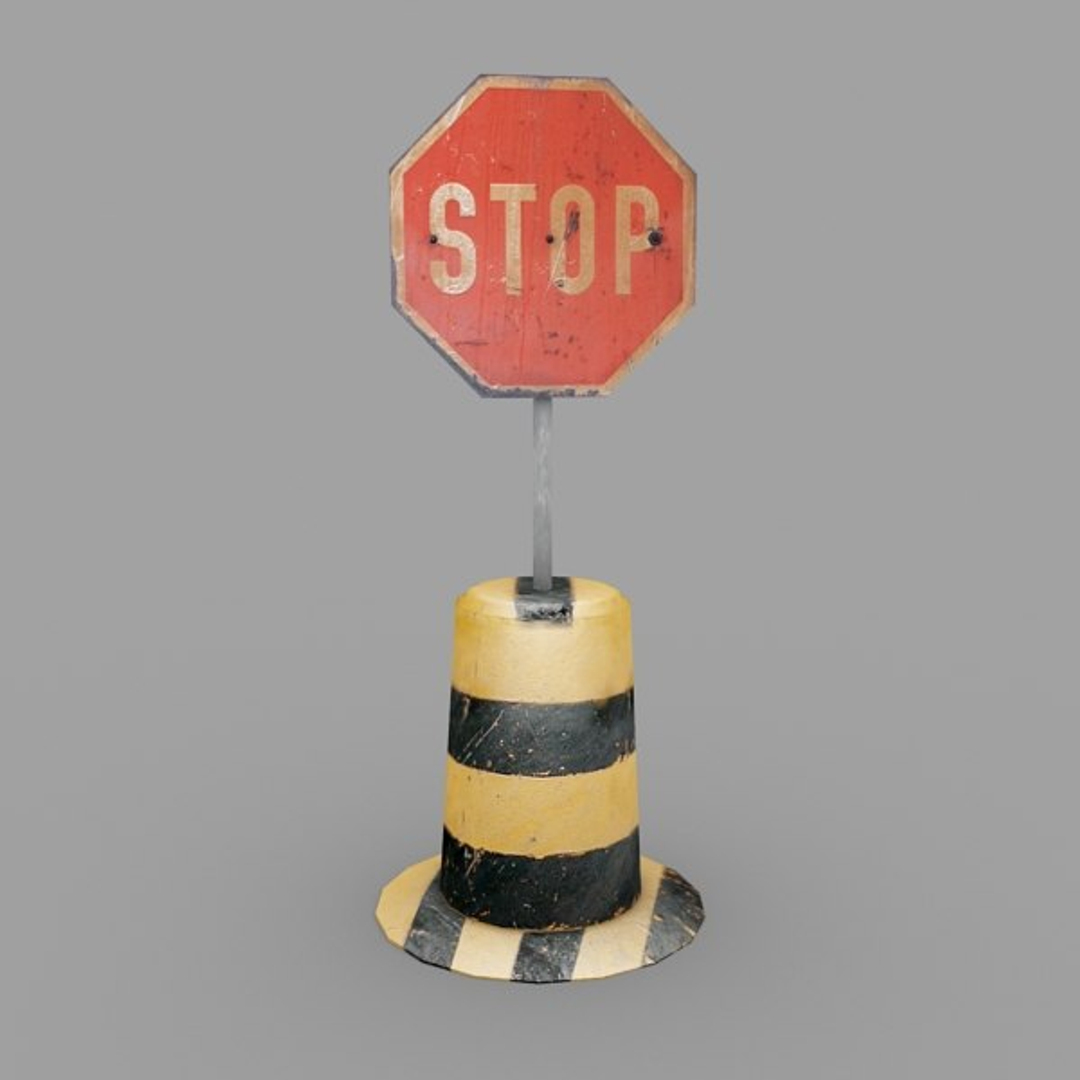 3d Model Rusty Street Sign