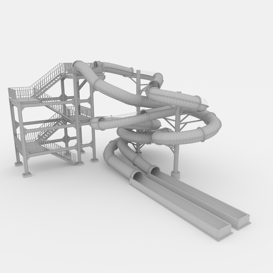 3D Waterpark Slide 3 Model - TurboSquid 2144869