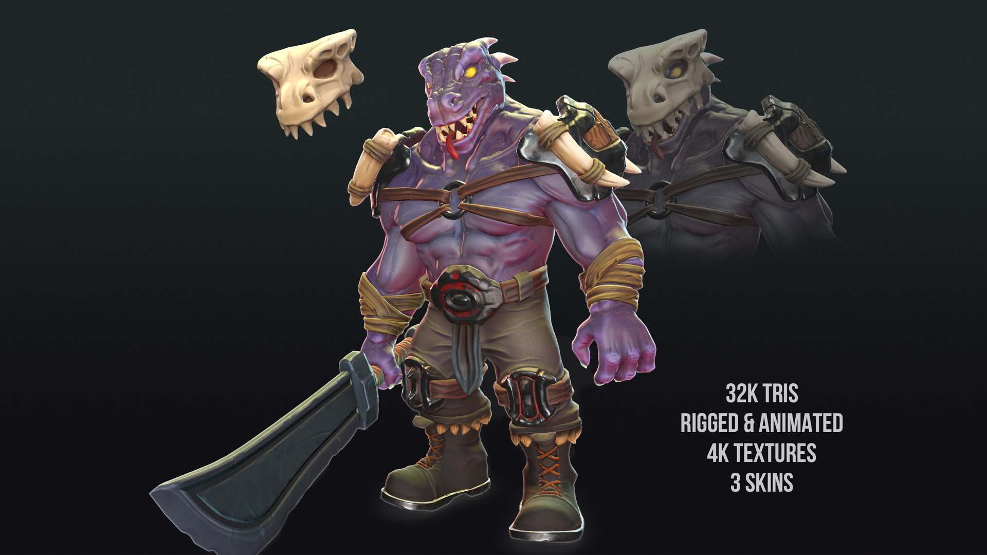 Character caiman model - TurboSquid 1601233