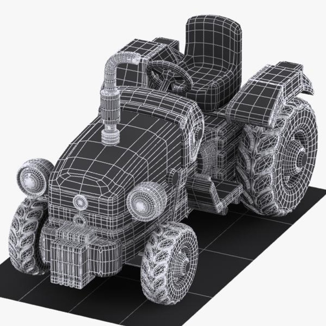 Cartoon Tractor Toon 3d Model
