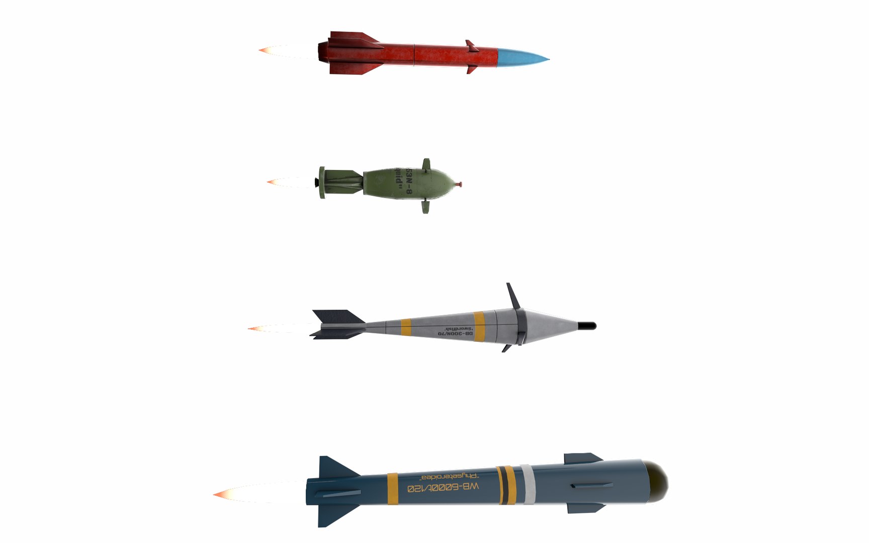 Missiles pack 3D model - TurboSquid 1868674
