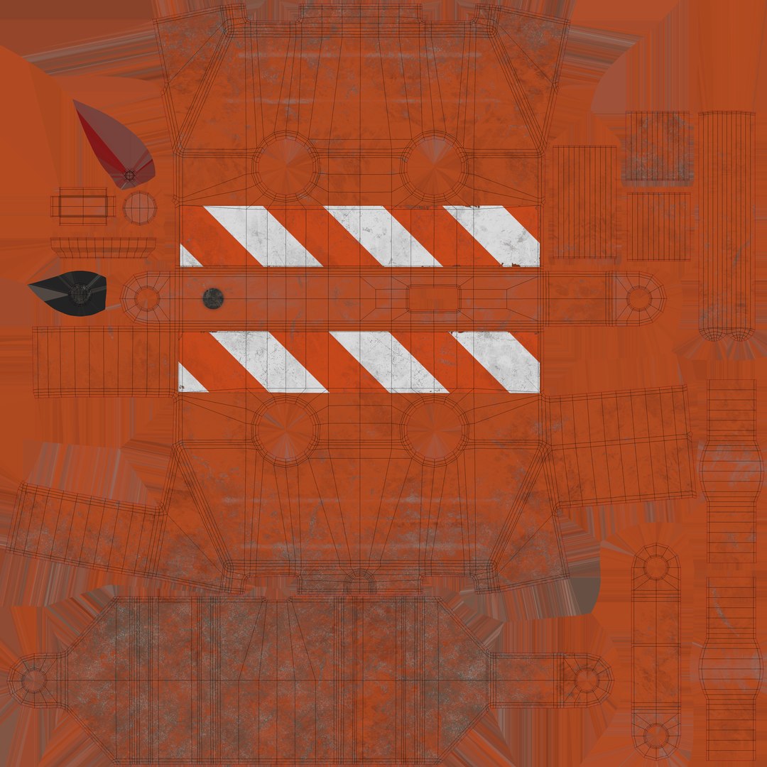 Plastic barrier red pbr 3D - TurboSquid 1592508