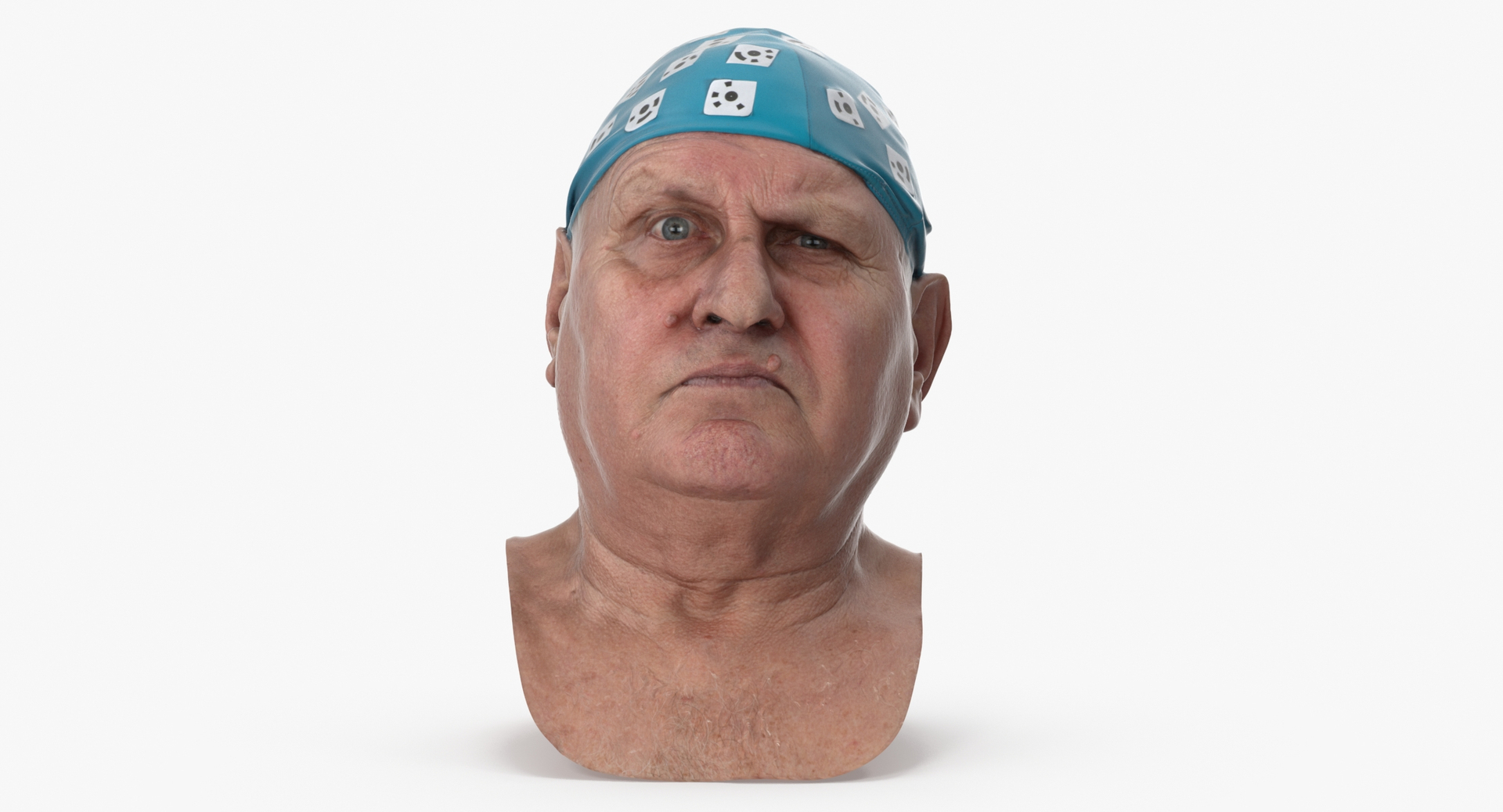 3D Homer Human Head Outer Brow Raiser Right AU2 Clean Scan Model ...