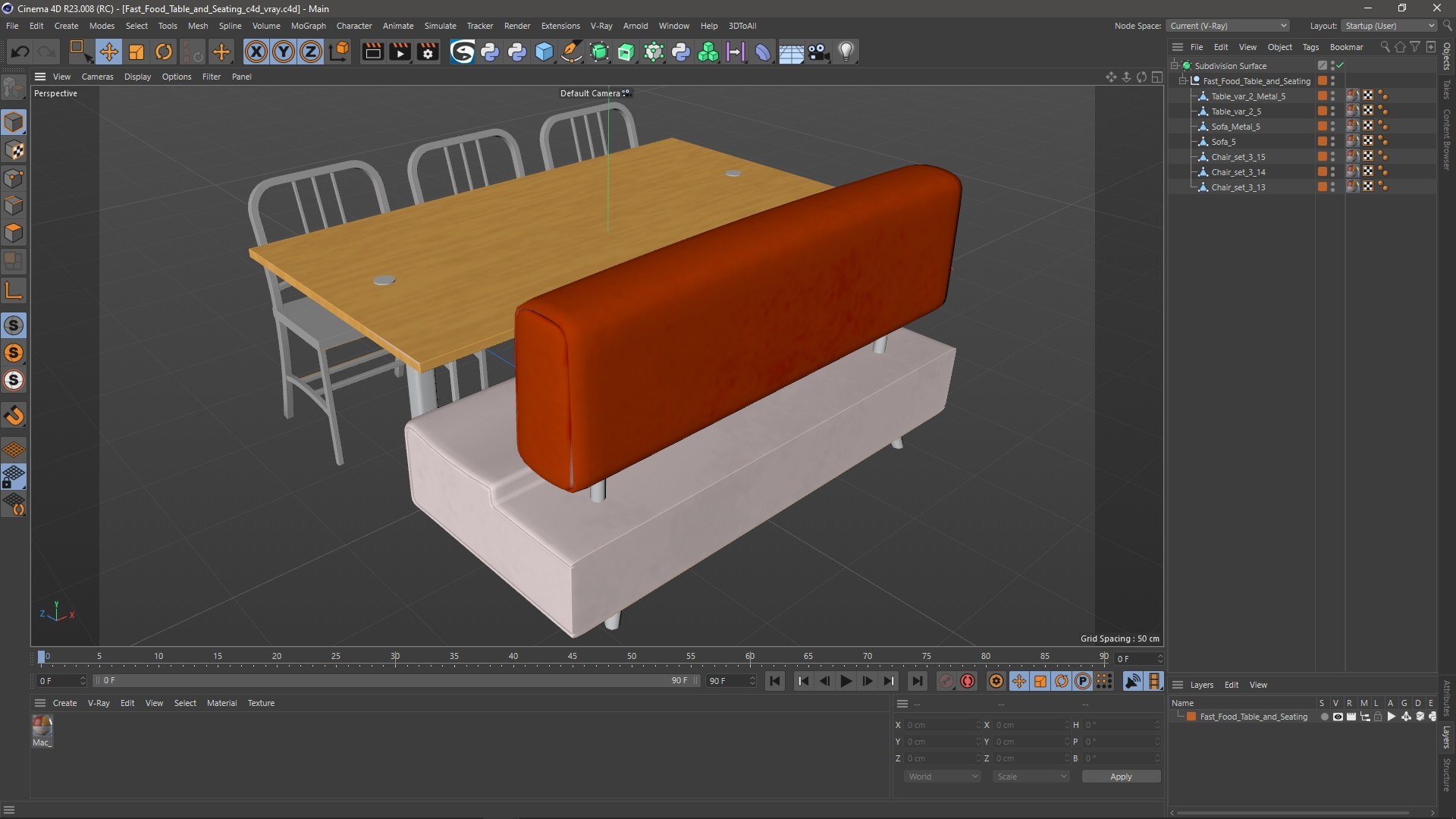 3D Model Fast Food Table And Seating - TurboSquid 2318317