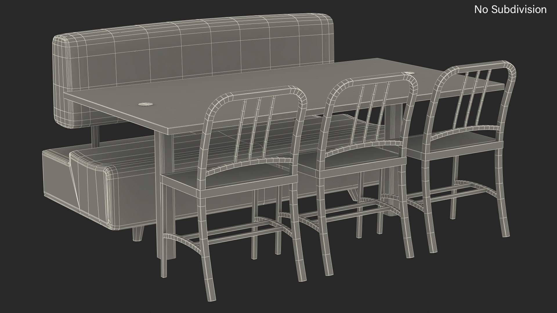 3D Model Fast Food Table And Seating - TurboSquid 2318317