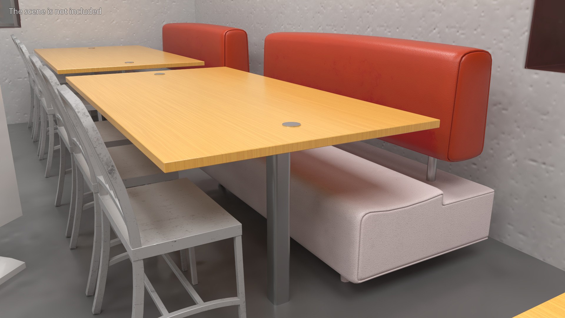 3D Model Fast Food Table And Seating - TurboSquid 2318317