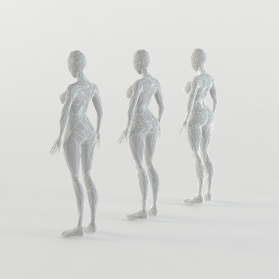 누드 하이틴 알몸 여자 몸 낮은 폴리 3d 모델 Turbosquid 1341636