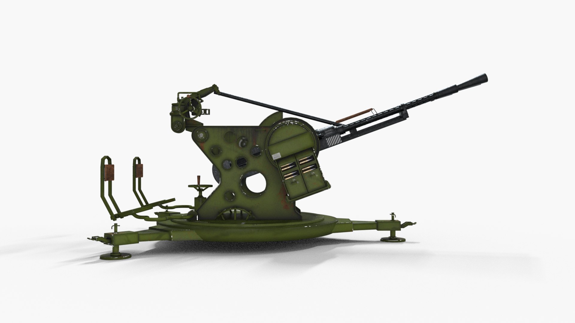 3D Artillery Machine Gun Low-poly 3D Model Model - TurboSquid 2354761