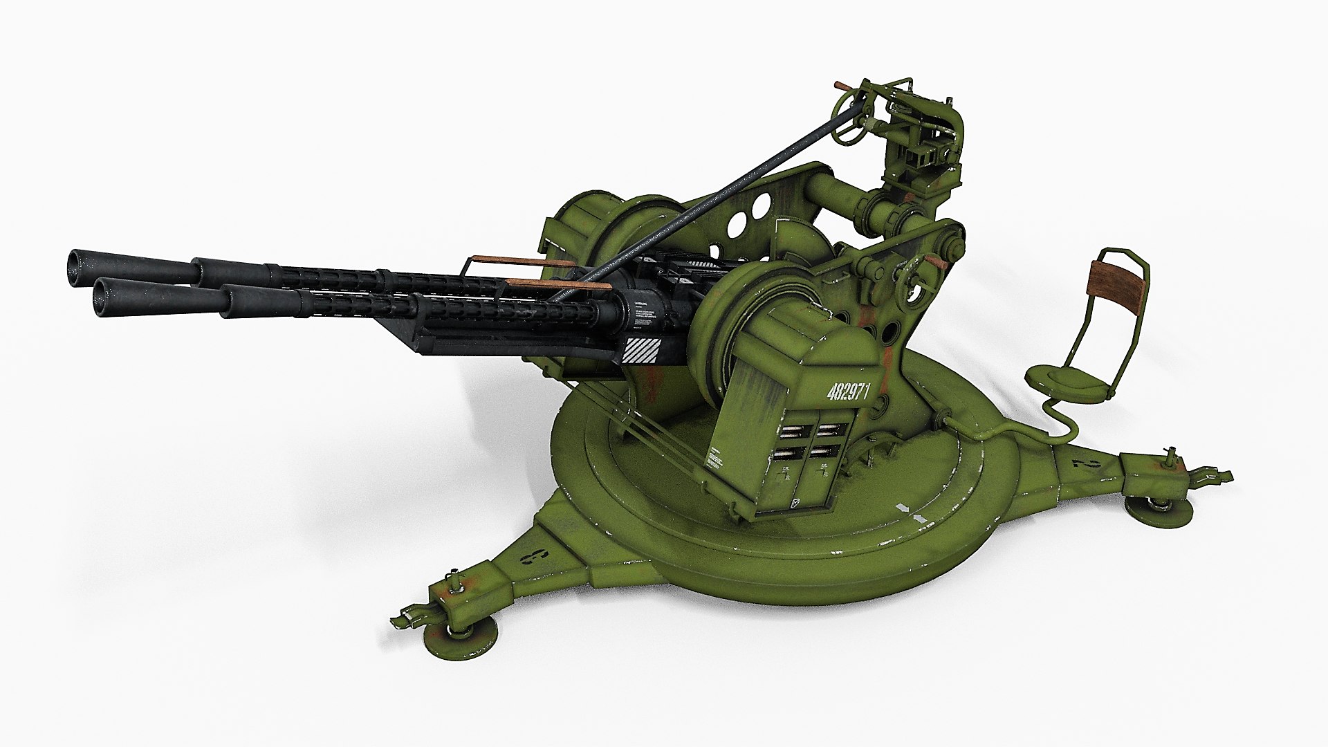 3D Artillery Machine Gun Low-poly 3D Model Model - TurboSquid 2354761