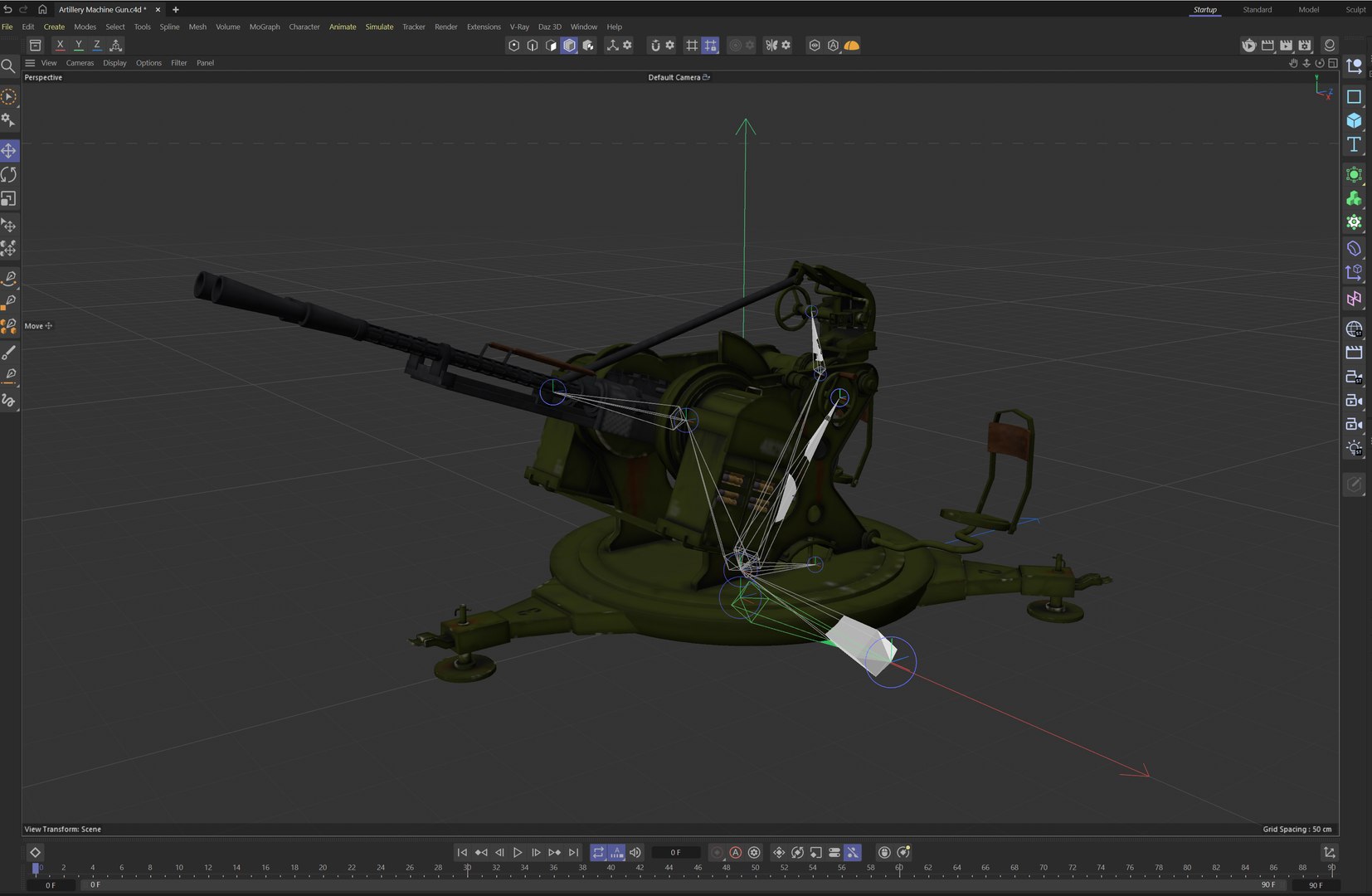 3D Artillery Machine Gun Low-poly 3D Model Model - TurboSquid 2354761