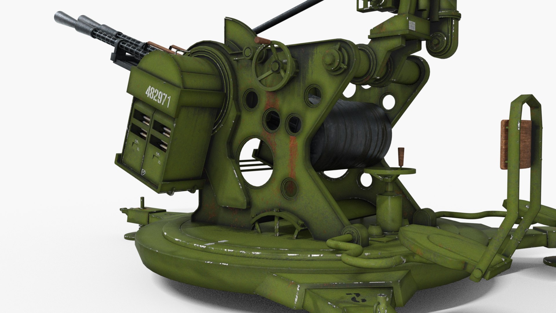 3D Artillery Machine Gun Low-poly 3D Model Model - TurboSquid 2354761