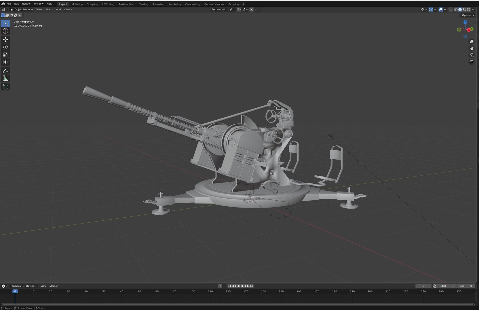 3D Artillery Machine Gun Low-poly 3D Model Model - TurboSquid 2354761