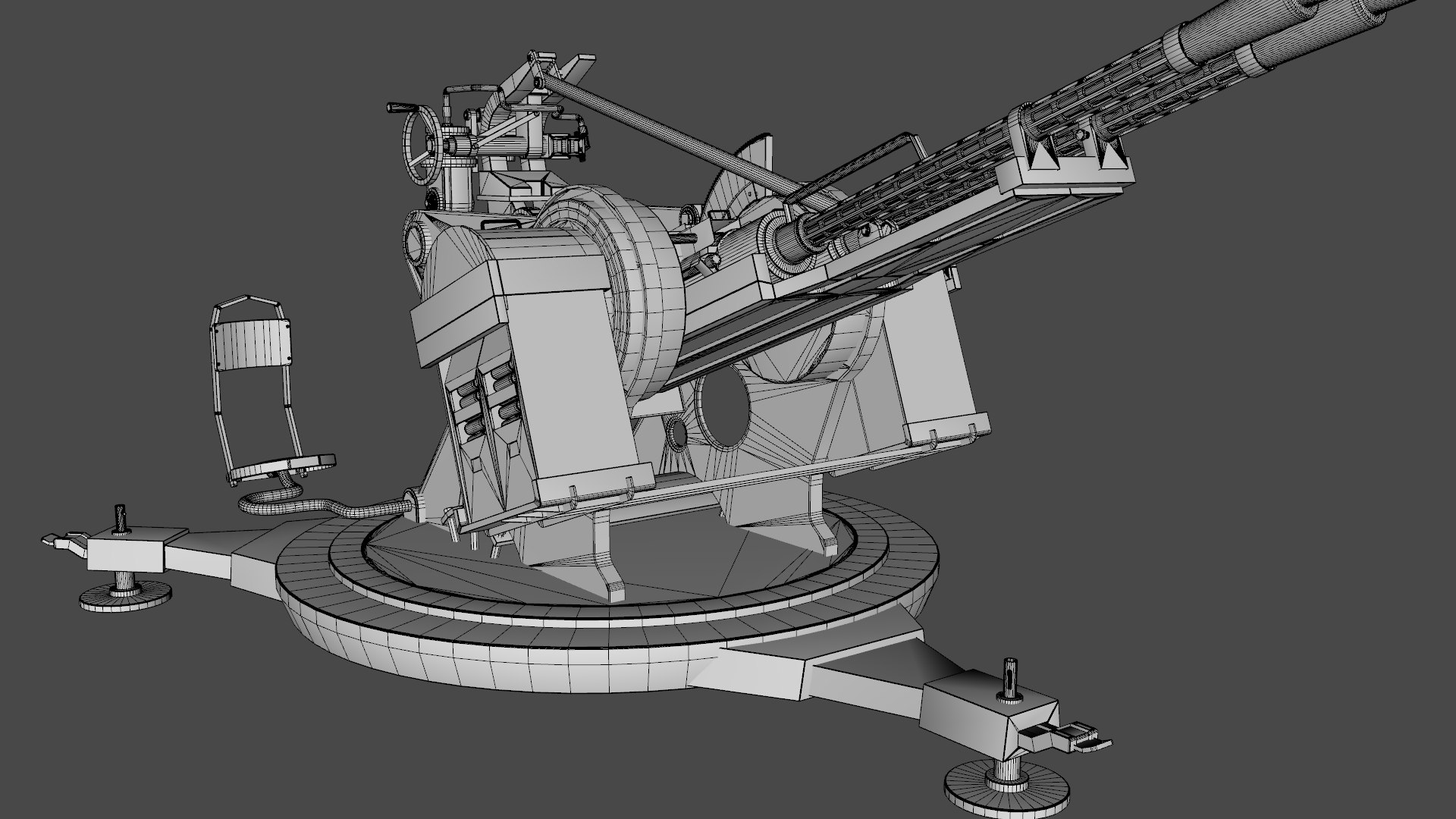 3D Artillery Machine Gun Low-poly 3D Model Model - TurboSquid 2354761