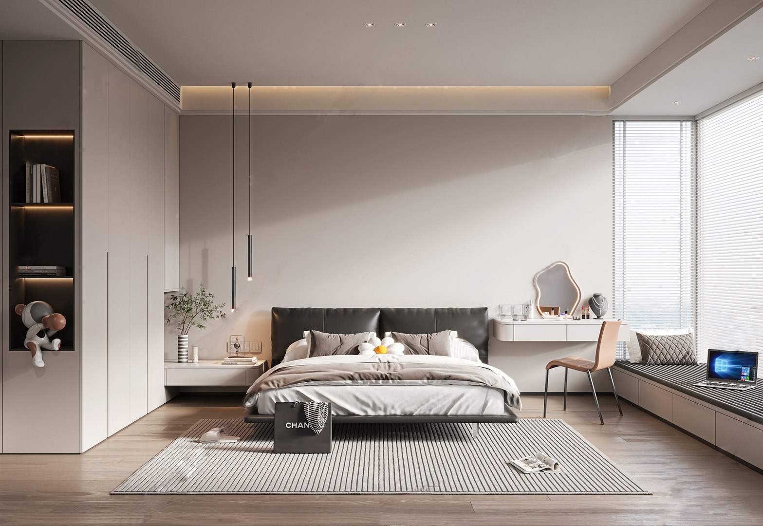 3D Simple Sleep Space Bedroom Interior Scene - TurboSquid 2303644