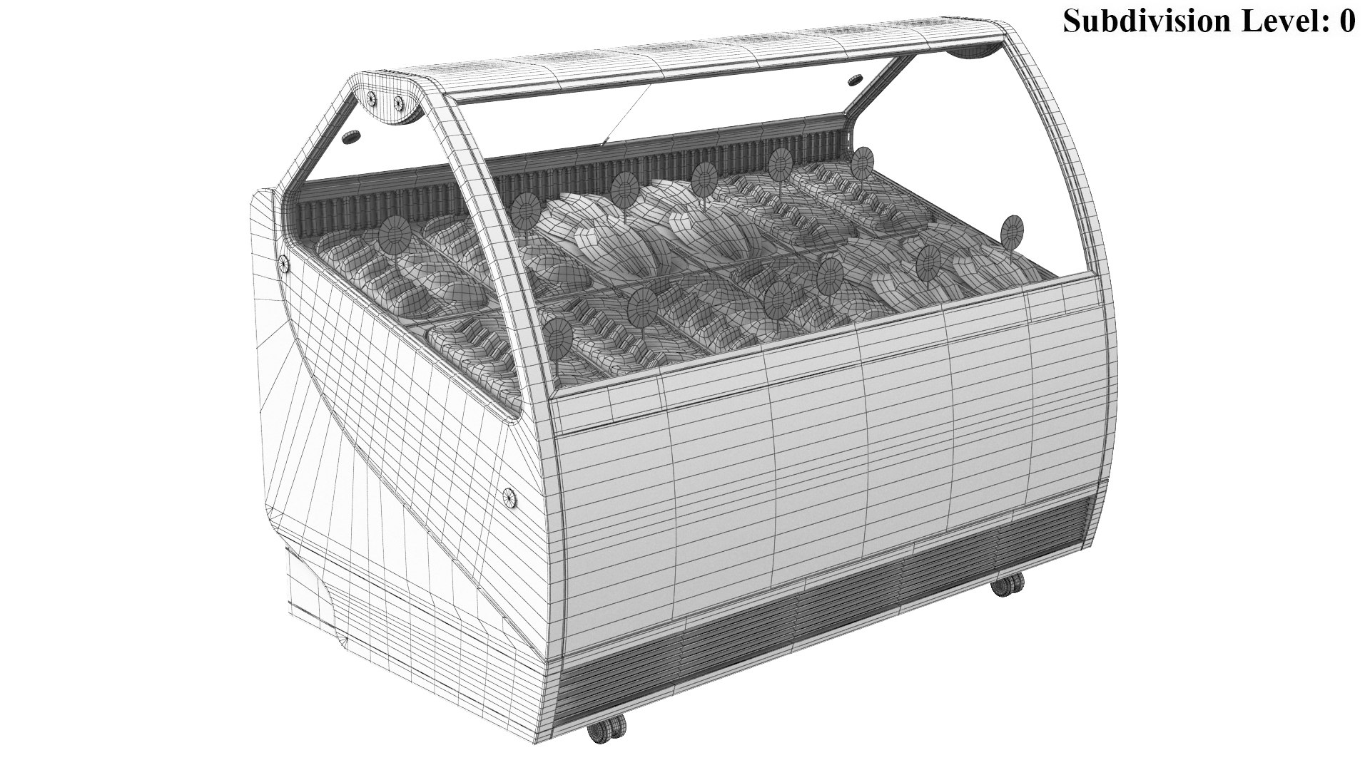 Detailed Ice Cream Display Freezer 3D Model - TurboSquid 2120601