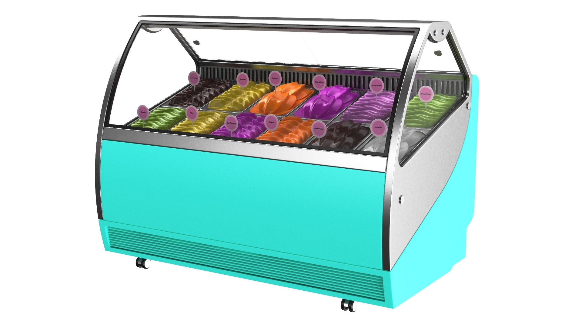 Detailed Ice Cream Display Freezer 3D Model - TurboSquid 2120601