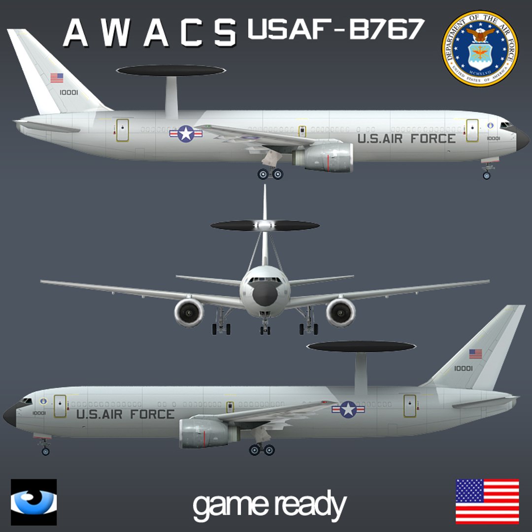 B 767 Awacs Usaf 3ds