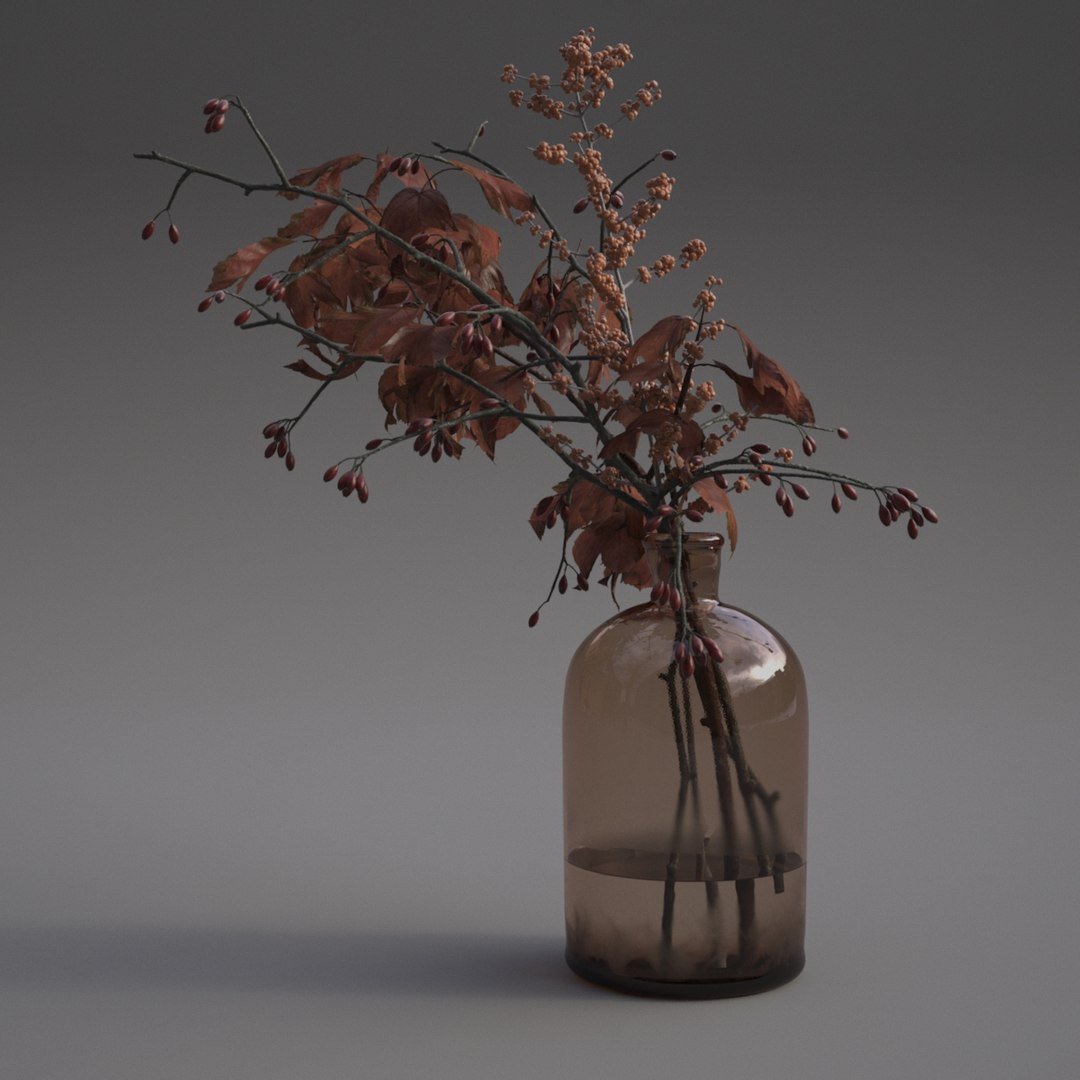 Decorative Autumn Twigs 3d Model