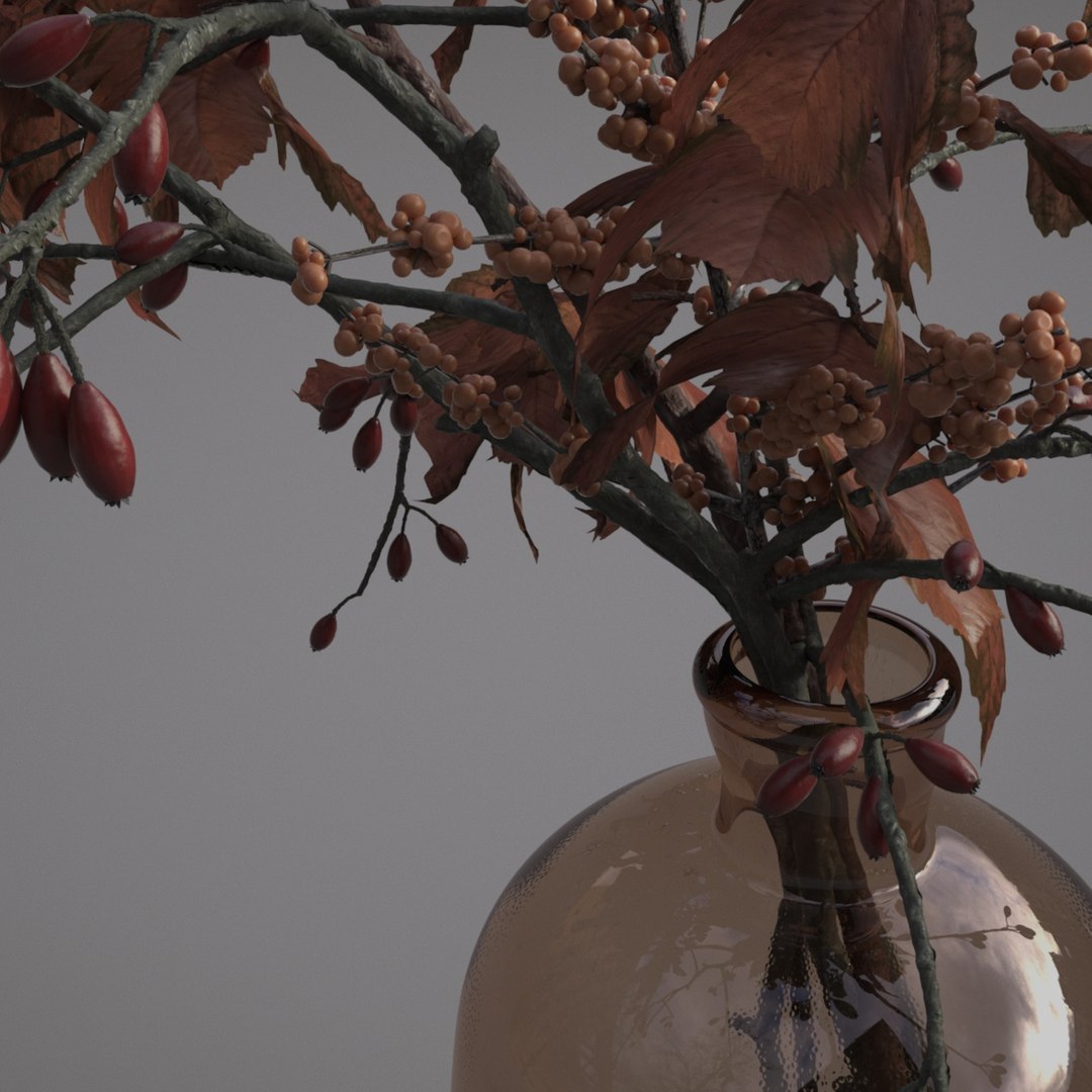 Decorative Autumn Twigs 3d Model