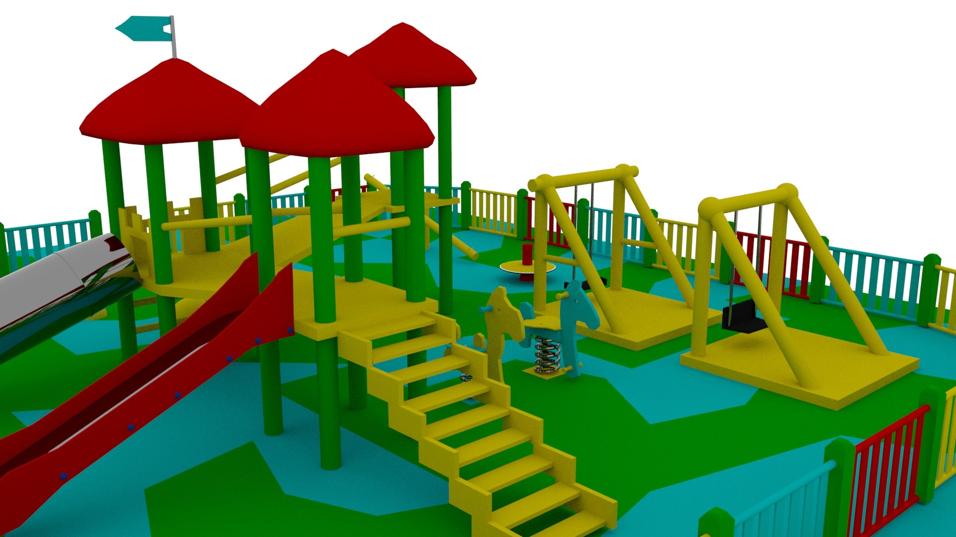 3D Simple Children Playground Modeled - TurboSquid 1616600